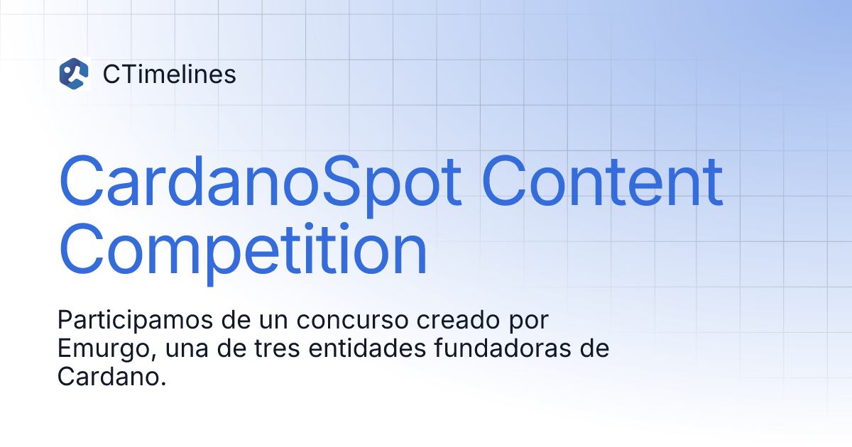 CardanoSpot Content Competition | CTimelines